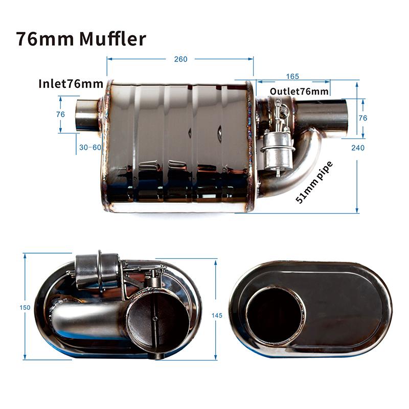 Universal Valve Muffler With Remote and Module – Valved Exhausts